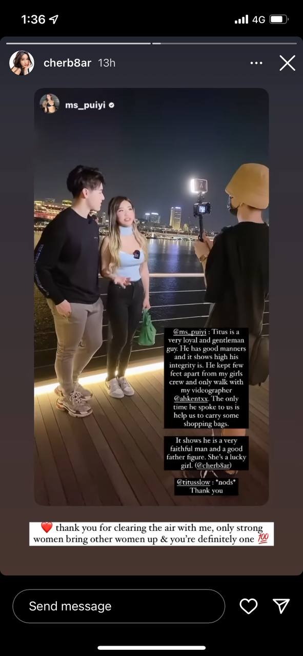 Titus Low Apologises For Acting Intimate With Msian Model Siew Pui Yi